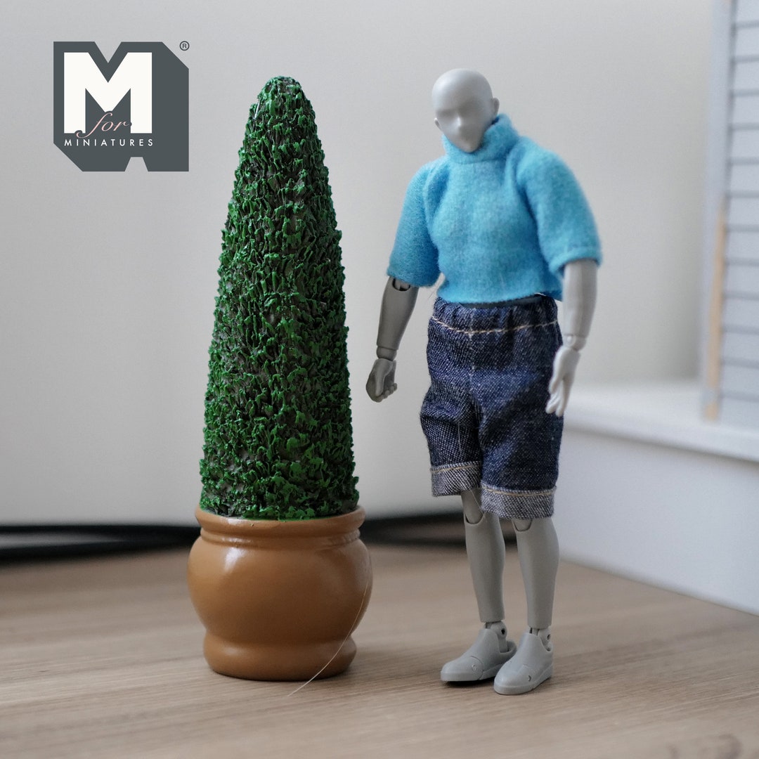 Miniature Topiary Plant With Round Base Pot 1:12 Scale Dollhouse Garden ...