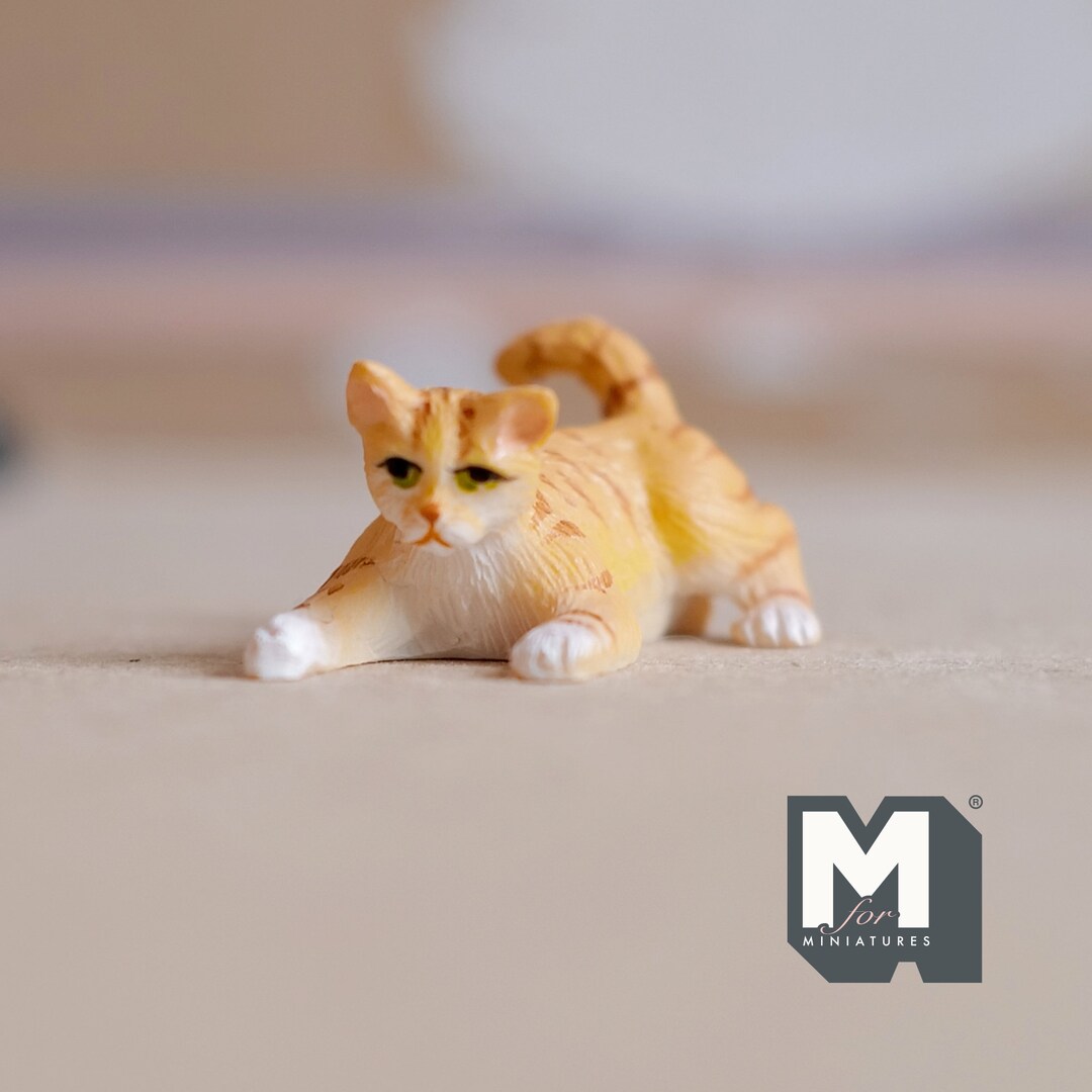 Miniature Playing Tabby Cat 1:12 Scale Animal (cast Resin) - C034 - Etsy