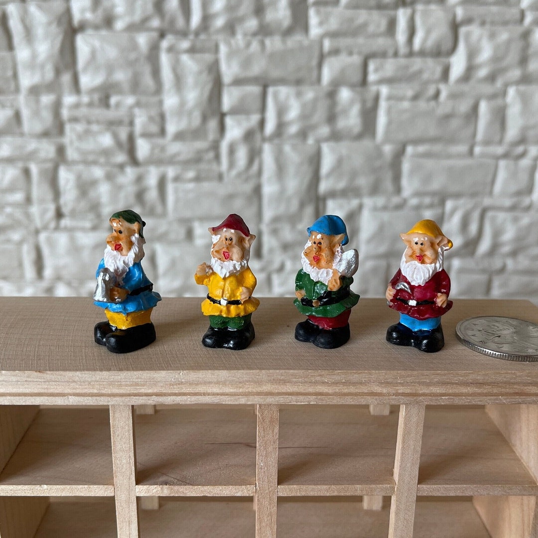 Miniature Gnomes , Miniature Dwarfs , Miniature Figurines Set of 4 ...