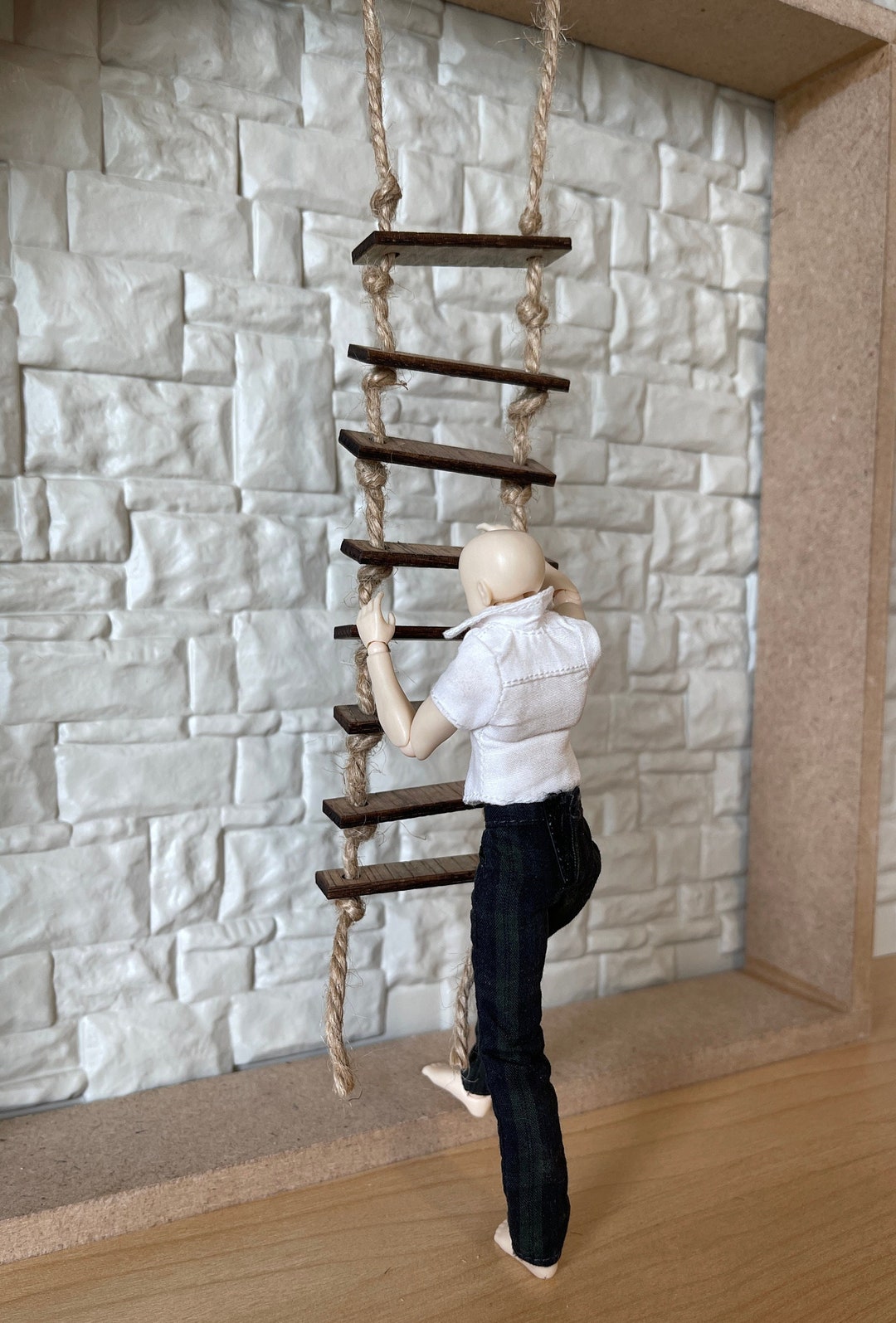 1:12 Miniature Tree House Rope Ladder , Treetop Ladder , Swing Ladder ...