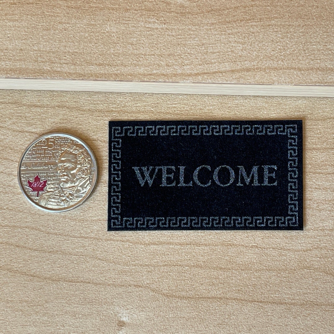 Miniature Welcome Door Mat , Welcome Rug , Front Door Rug 1:12 Scale ...
