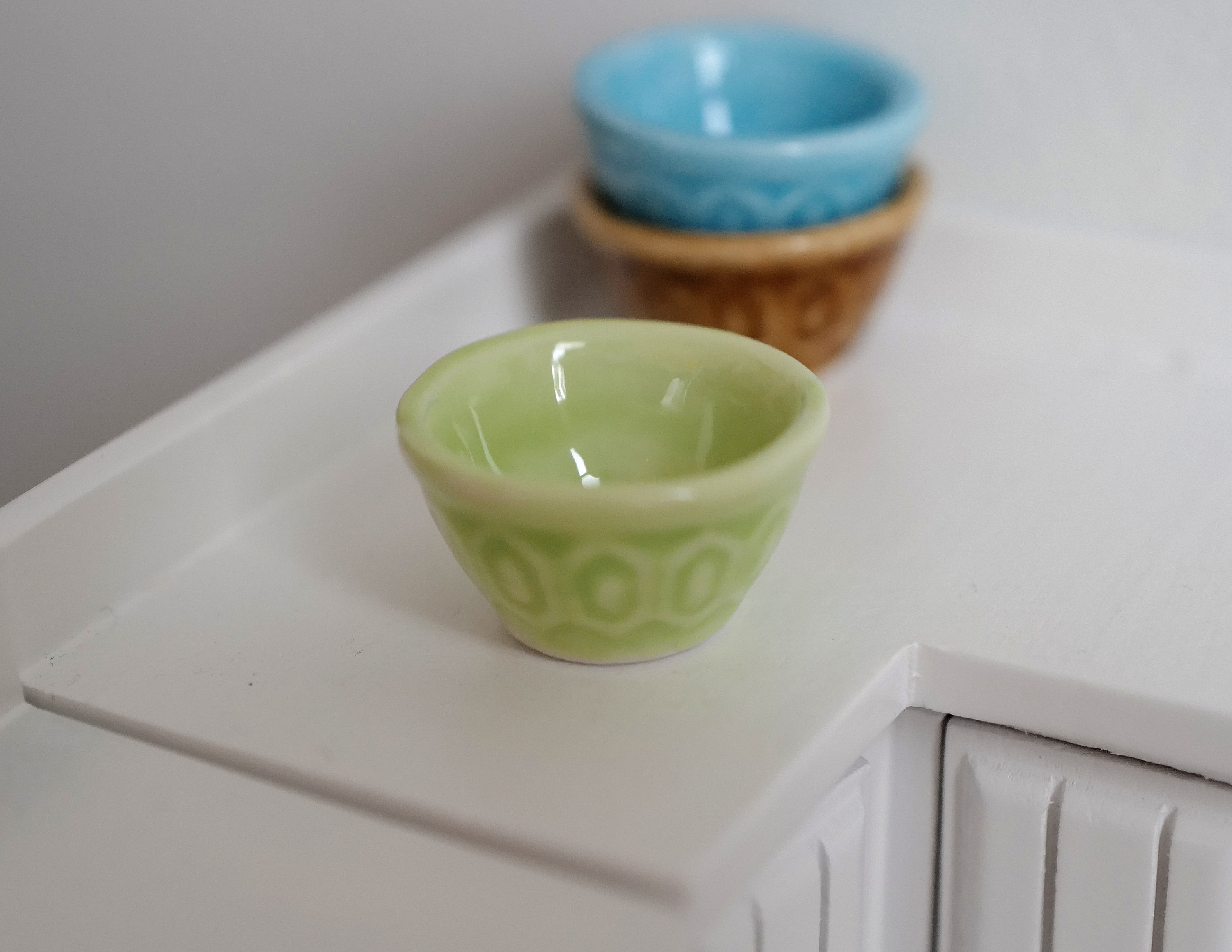 x 1.5cm Dollhouse Miniature ceramic Bowl W EACH 2.8cm H - C037 Toys ...