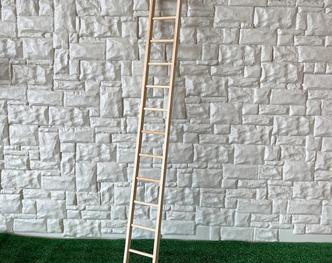Dollhouse Wooden Ladders , 1:12 Miniature Tall Ladders , Dollhouse Roof ...