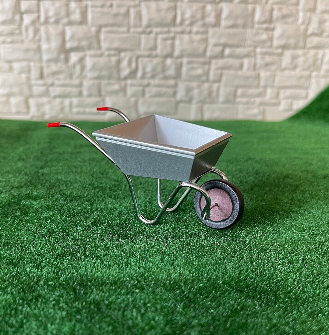 1:12 Miniature Metal Wheelbarrow, Miniature Garden Cart , Miniature ...