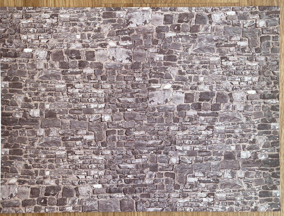 Embossed Dollhouse Stone Wall Sheet Gray Stonewall , Limestone Wall ...