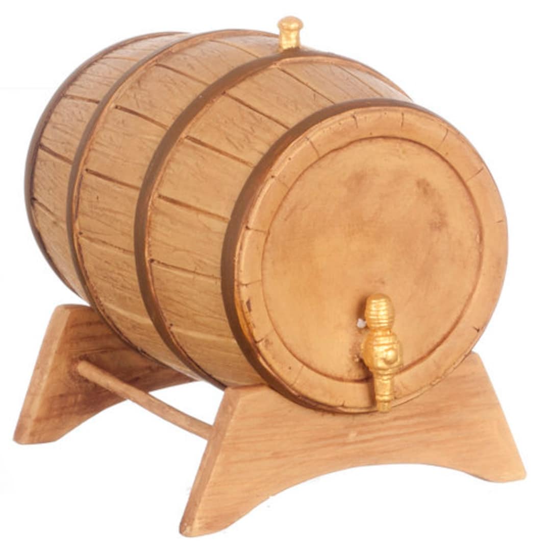 Dollhouse Wooden Wine Barrel, Dollhouse Miniature Wooden Beer Wine ...