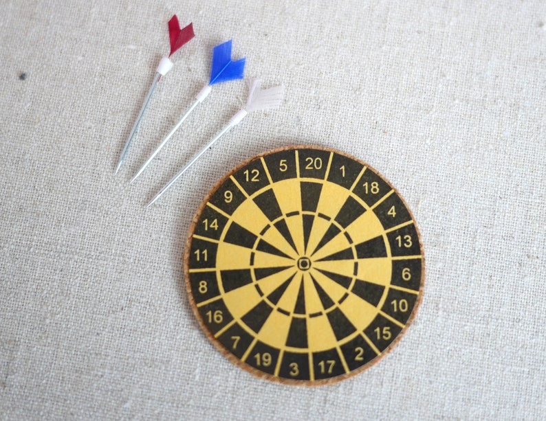 1:12 Dollhouse Miniature Darts Game Set of 4 | Etsy