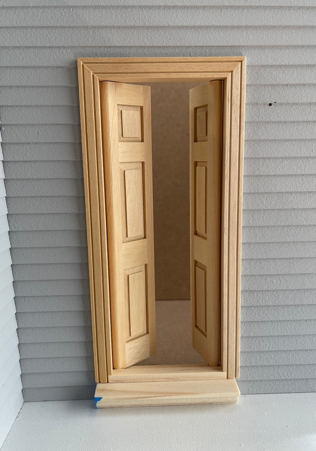 1:12 Dollhouse Split Swinging Door Panel Swing Door Frame With Interior ...