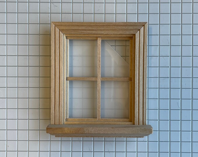1" Scale Dollhouse Window Panel With Exterior Shelf and Acrylic Window ...
