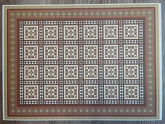 1:12 Dollhouse Victorian Style Floor Tile Floor Paper - Etsy