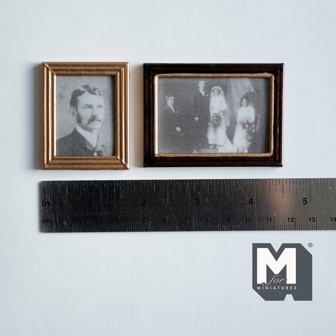 Miniature Self Portrait , Wedding Picture and Frames Set of 2 Dollhouse ...