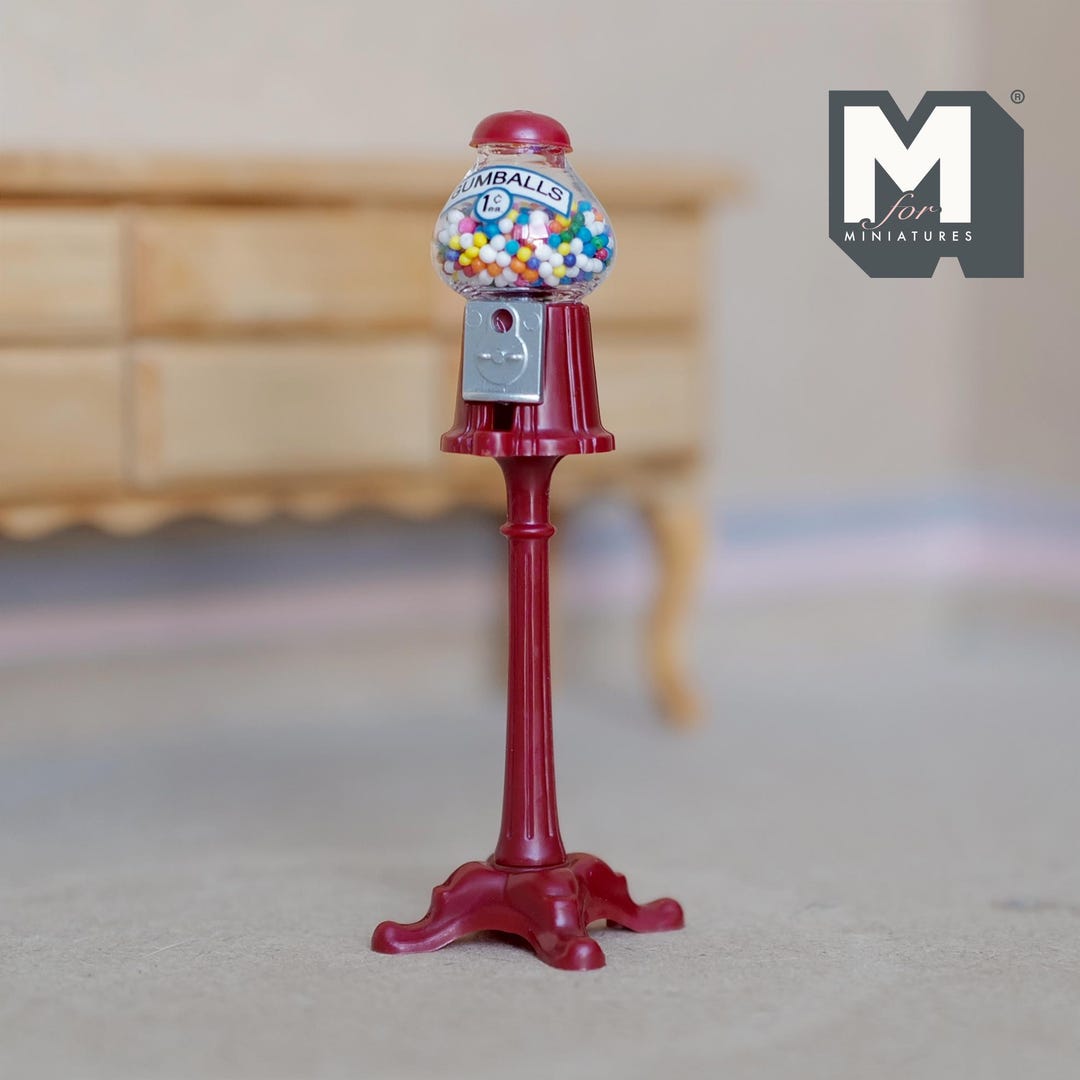 Miniature Gumball Machine 1:12 Scale Vintage Style Gumballs Vending ...