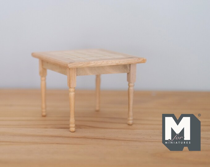 1:12 Dollhouse Miniature Unfinished Wooden Kitchen Table - I011 - Etsy