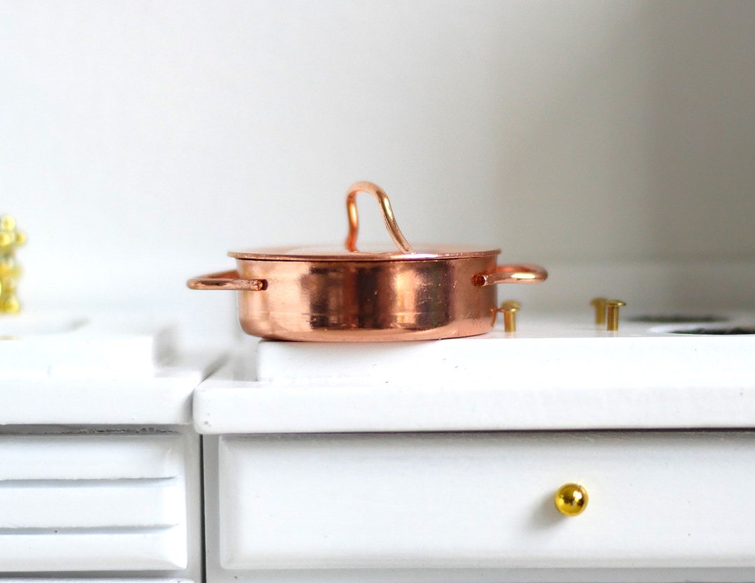 Dollhouse Kitchen Copper Plated Cooking Pot With Lid Doll House ...