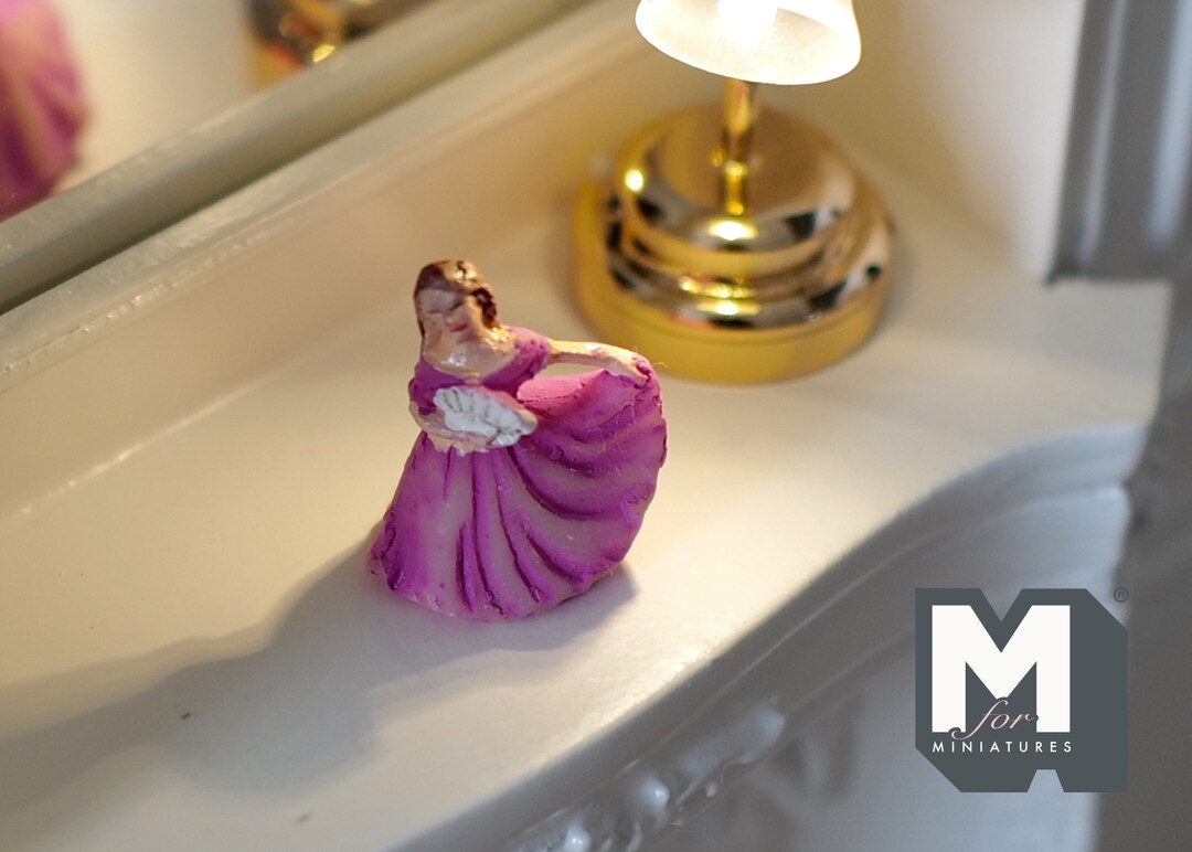 1:12 Dollhouse Miniature Figurine Dancing Lady, Lady in Cerise - B086 ...