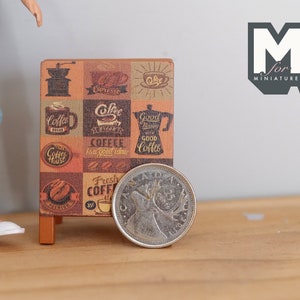 1:12 Dollhouse Miniature Cafe Folding Floor Sign Coffee Shop Floor Sign ...