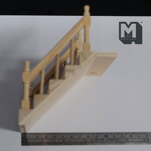 Dollhouse Entryway Staircase 1:12 Scale Miniature Porch Stairs Doorway ...