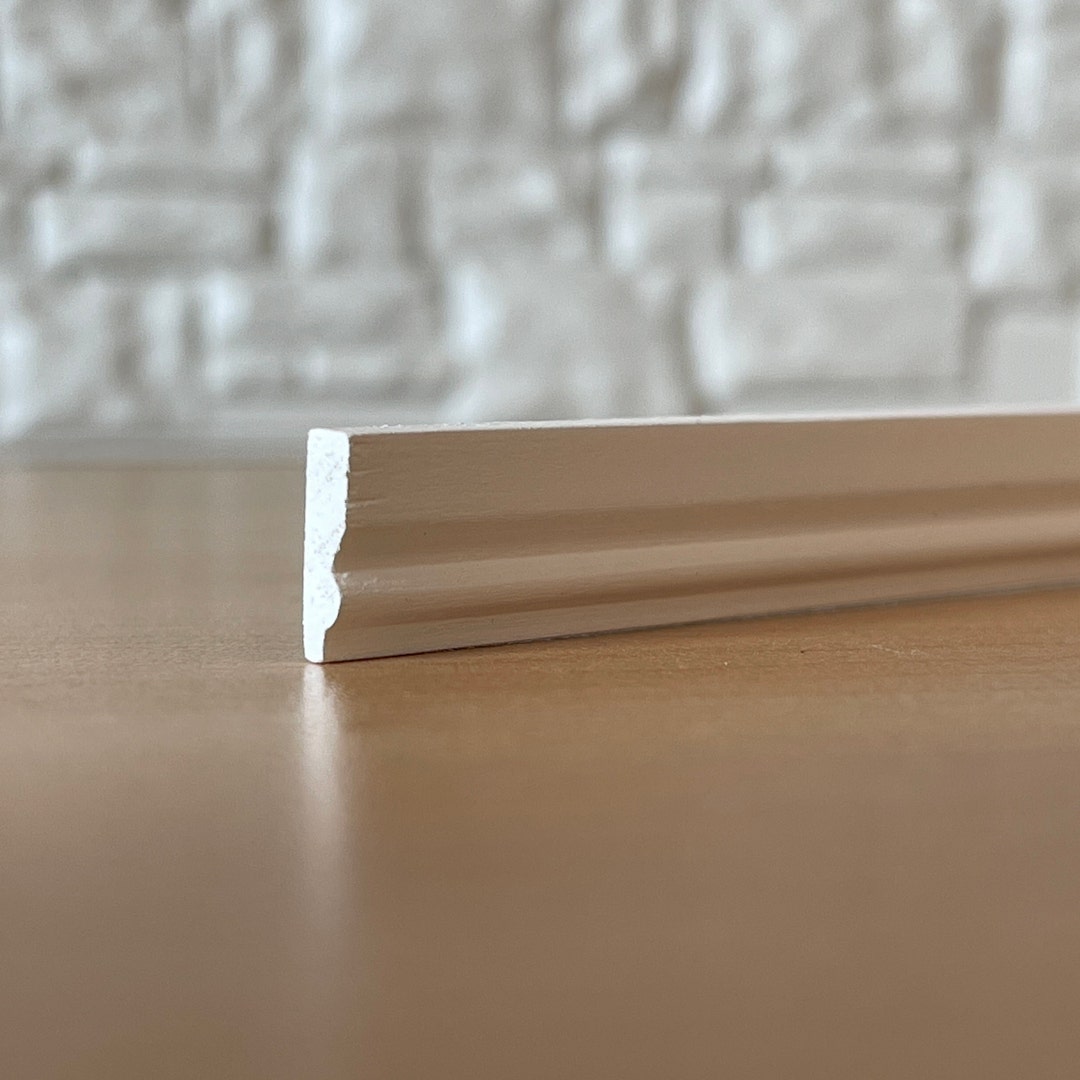 Dollhouse Supplies White Baseboard Molding , Miniature Skirting Board ...