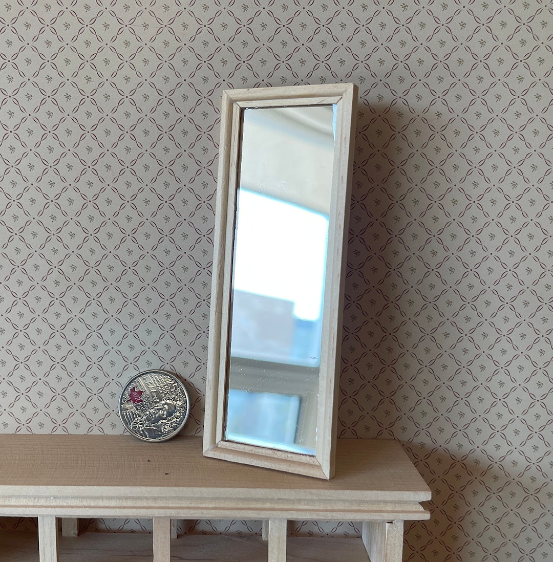 1:12 Miniature Unpainted Unfinished Floor Mirror , Standing Mirror ...