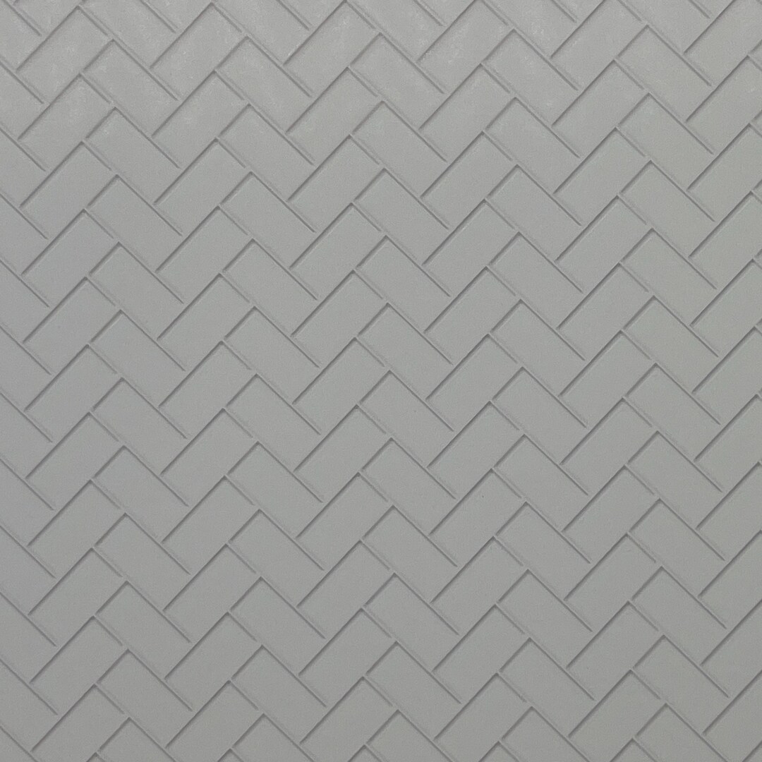 Embossed Dollhouse Wall Sheet Herringbone Metro Tiles , Subway Tiles ...