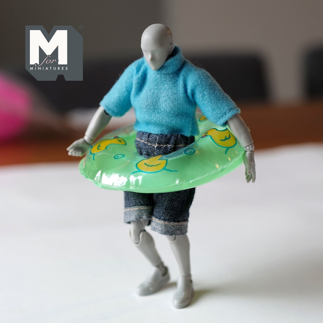 Miniature Round Pool Float 1:12 Scale Dollhouse Swimming Pool Tube ...