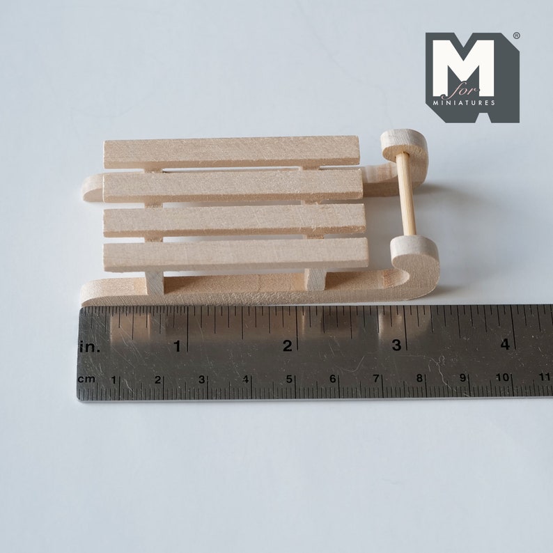 Miniature Wood Sledge , 1:12 Scale Dollhouse Wooden Sledge , Toboggan ...
