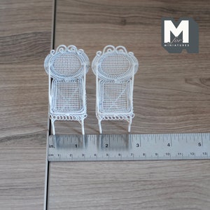 Dollhouse Fairy Garden Wire Chairs Miniature Bistro Patio Chairs Set of ...