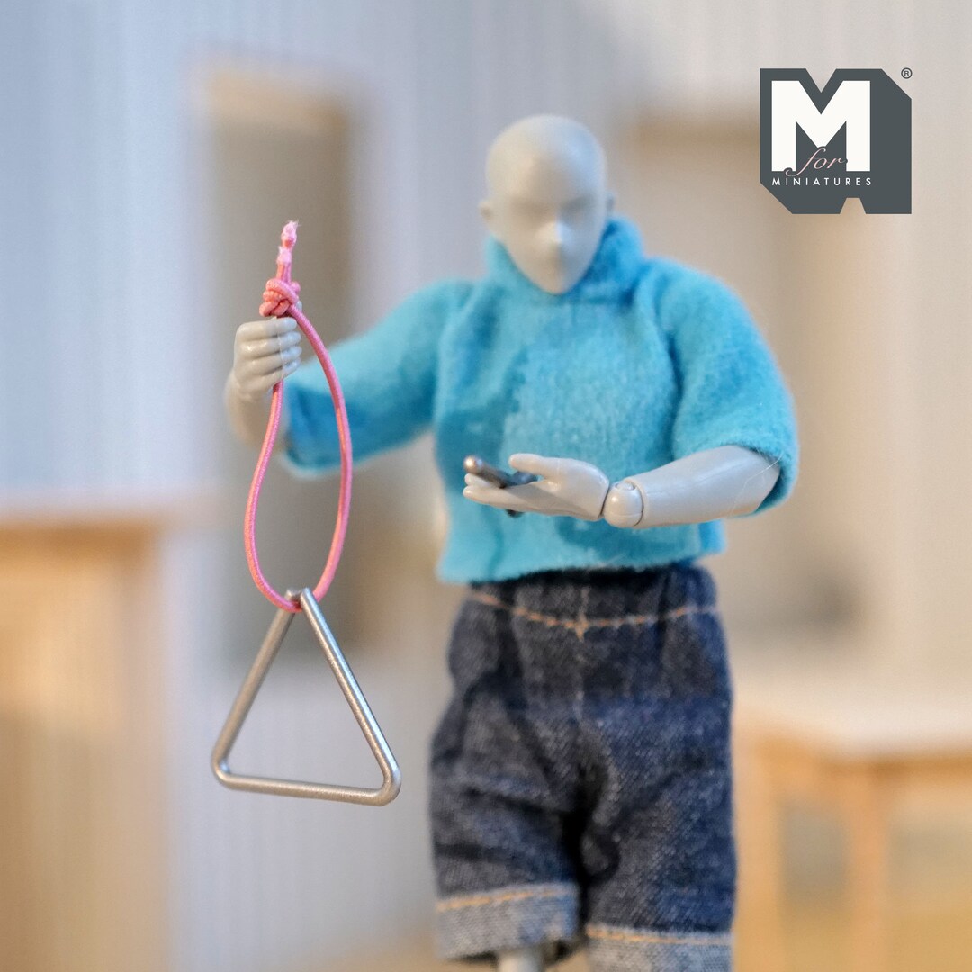 Miniature Musical Triangle 1:6 Scale Orchestral Triangle plastic non ...