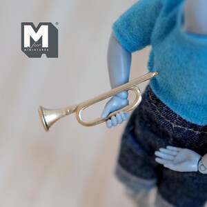 Miniature Gold Bugle 1:12 Scale Dollhouse Supplies Musical Instrument 1 ...