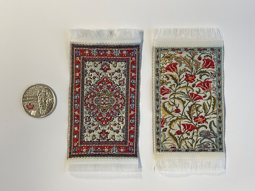 Dollhouse Area Rug 1:12 Scale Miniature Carpet Area Rug Set of 2 D082 ...