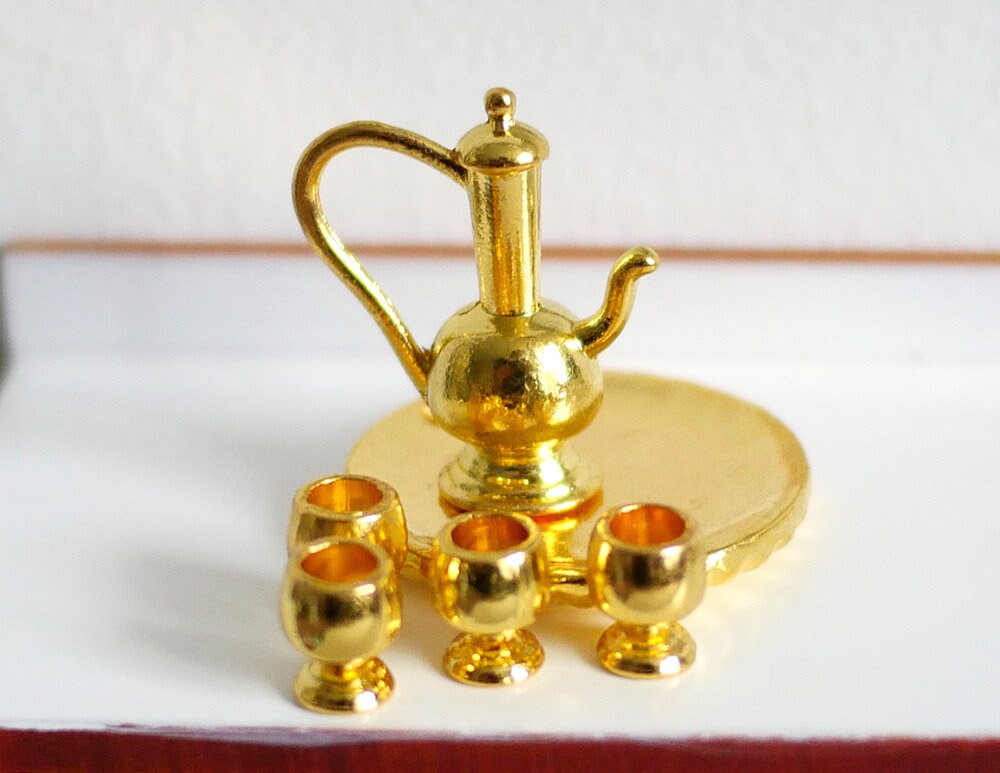 Dollhouse Hollow Ware Dolls House 6-piece Holloware Teapot 1 12th Scale ...