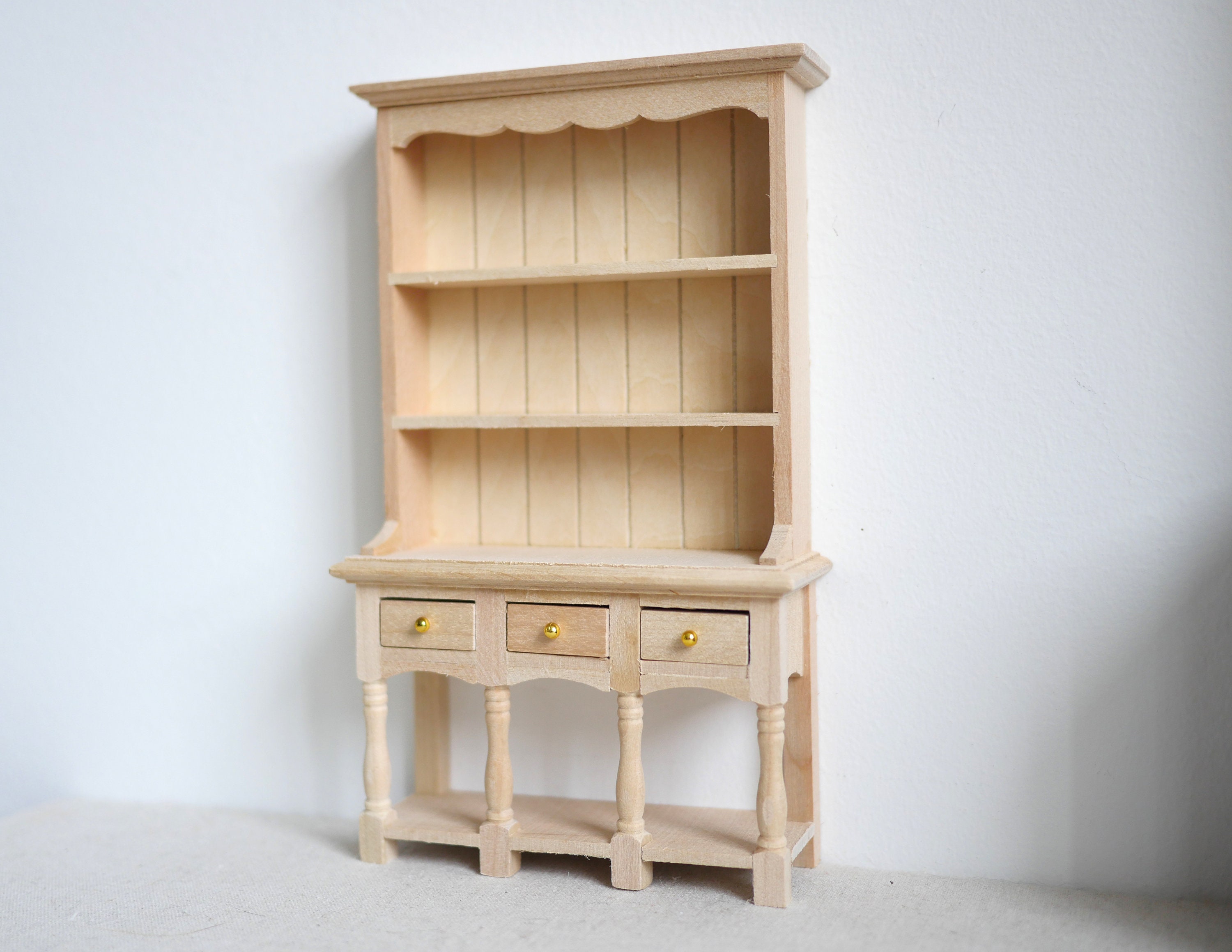 Miniatures Dollhouse Miniature Unfinished Cupboard Miniature Hutch ...