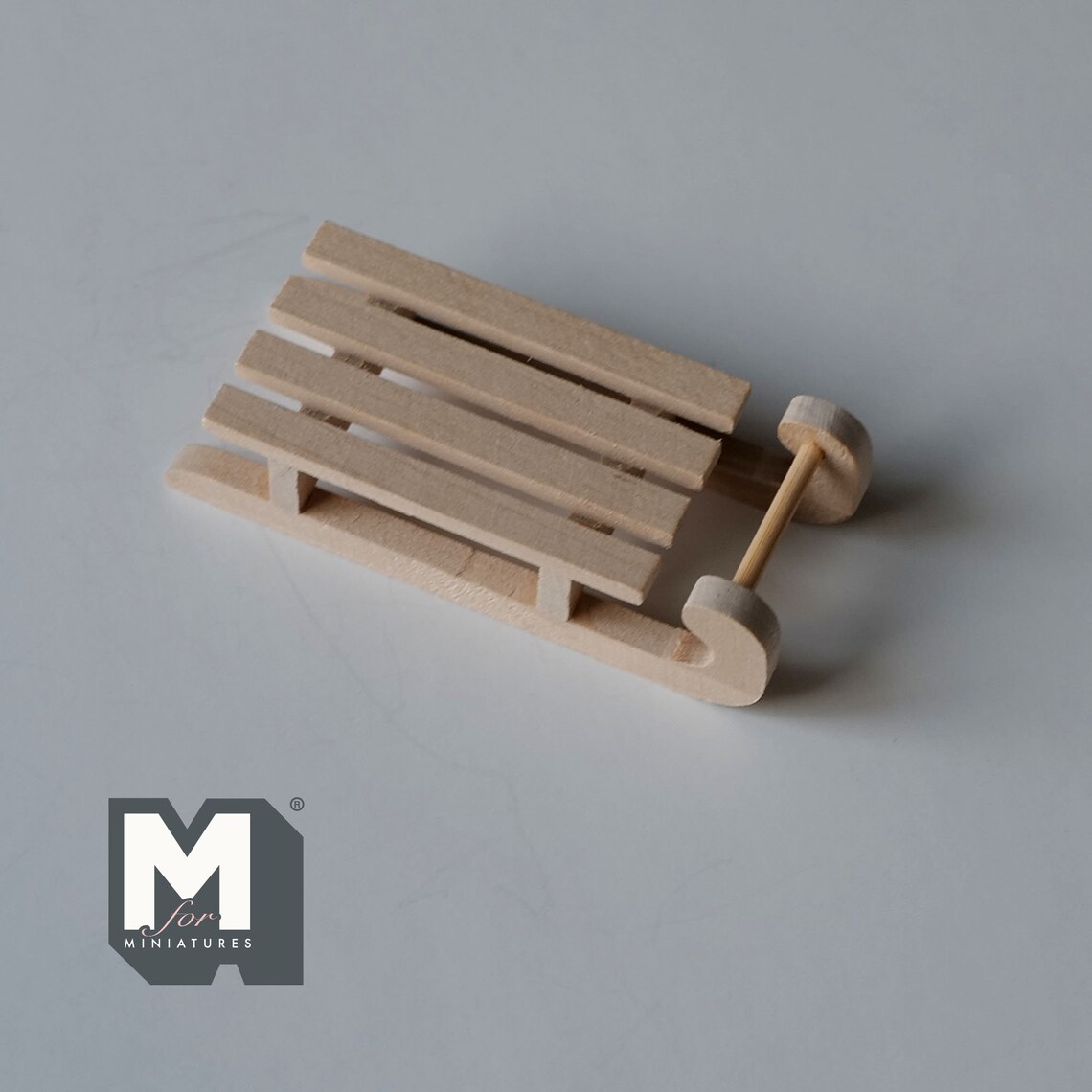 Miniature Wood Sledge , 1:12 Scale Dollhouse Wooden Sledge , Toboggan ...