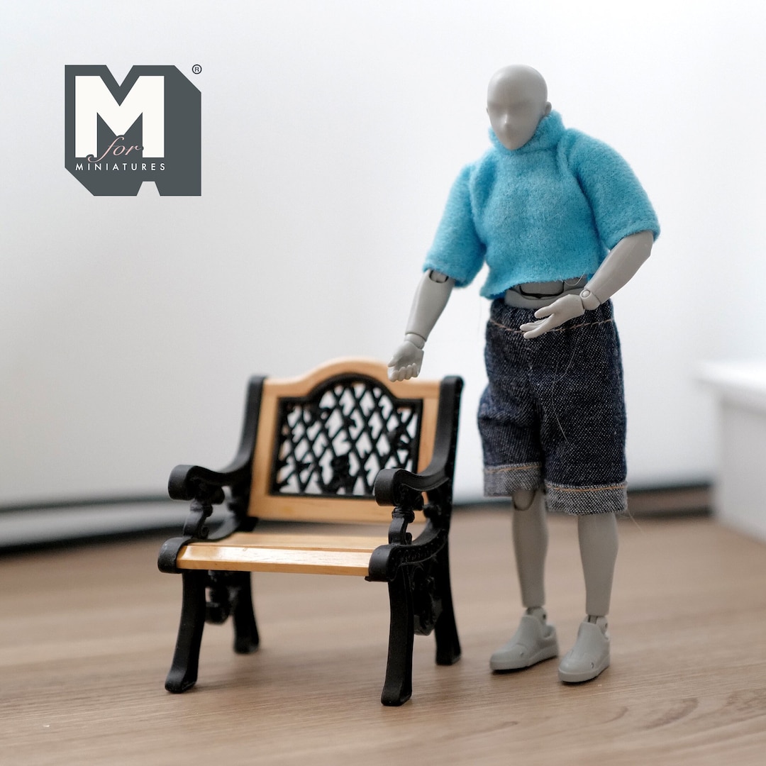 Dollhouse Garden Metal Back Patio Chair 1:12 Scale Miniature Iron ...