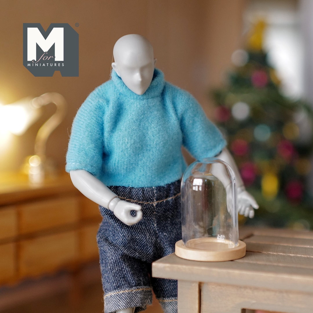 Miniature Glass Dome With Wood Base 1:12 Scale Dollhouse Supplies ...