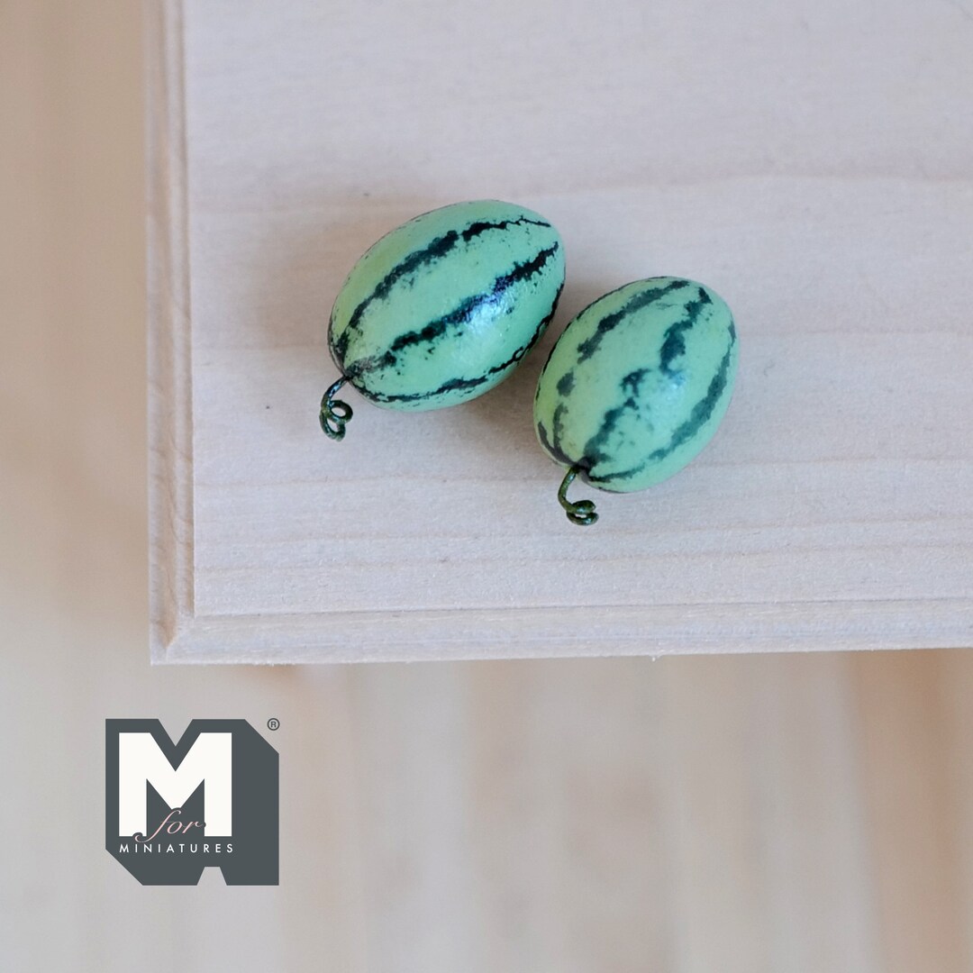 Miniature Watermelon 1:12 Scale Dollhouse Supplies Fruit Watermelon Set ...