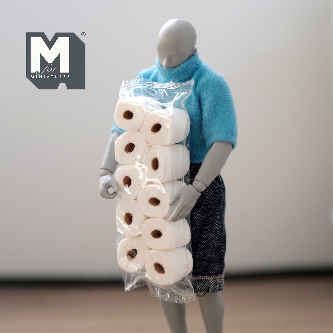 Miniature Bath Tissue 10 Rolls 1:12 Scale Miniature Toilet Paper 9/16 ...