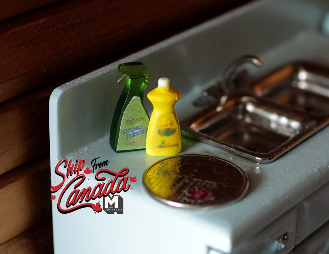 Dollhouse 1:12 Miniature Kitchen Cleaning Set - Etsy