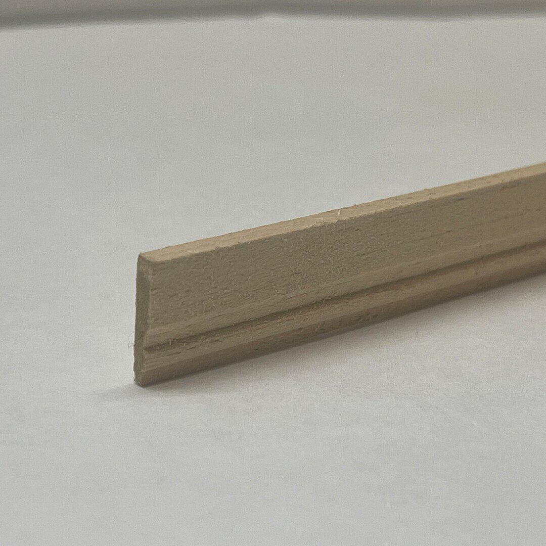 Dollhouse Supplies Unpainted Baseboard Molding , Miniature Skirting ...