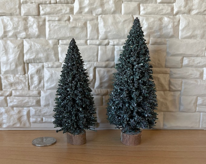Miniature Evergreen Trees With Base Dollhouse Garden Tree , Fairy ...