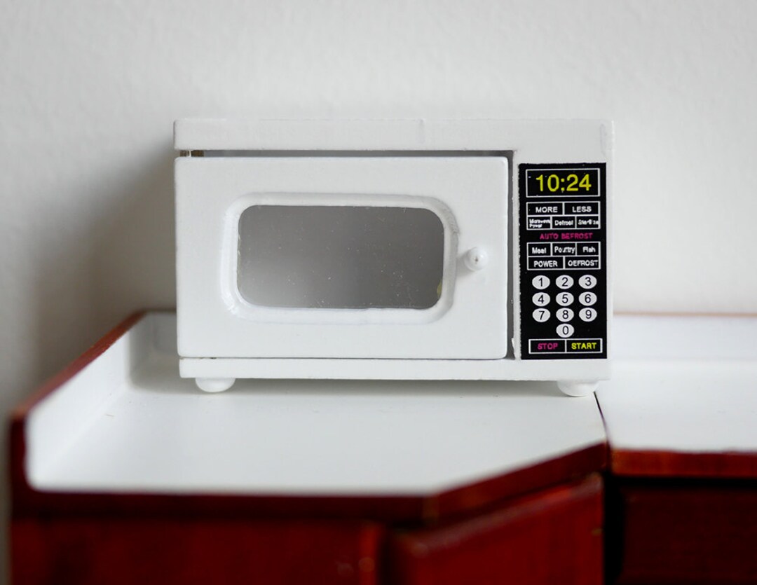 Dollhouse Supplies Miniature 1/12 Scale Microwave Food Cooker Kitchen ...