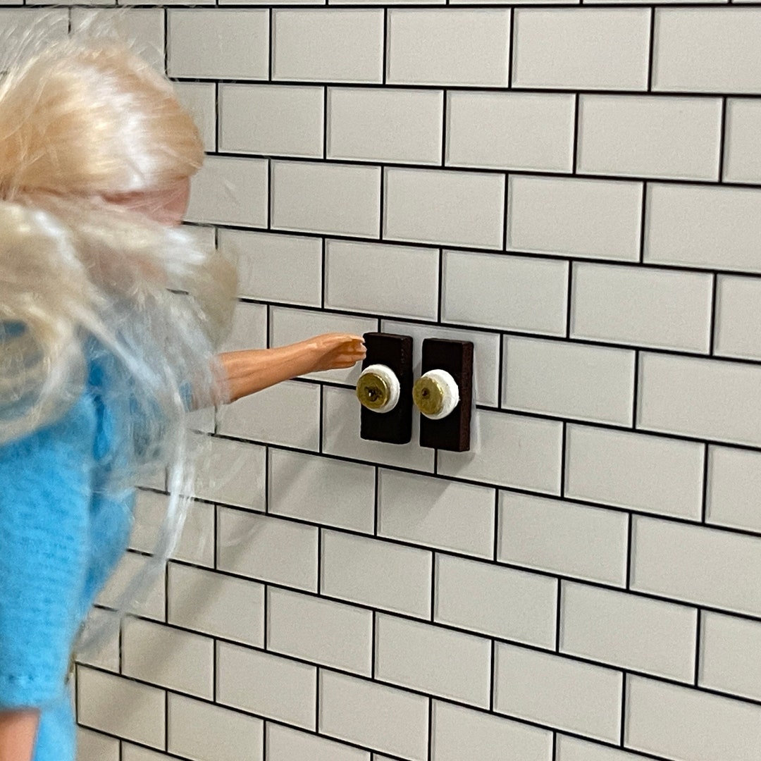 1:12 Dollhouse Miniature Round Light Switches 2 Piece Pack (non-working ...