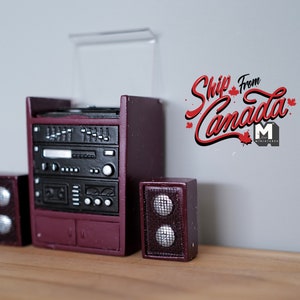 1:12th Scale Dollhouse Miniature Stereo With Speaker Set of 3 - Etsy