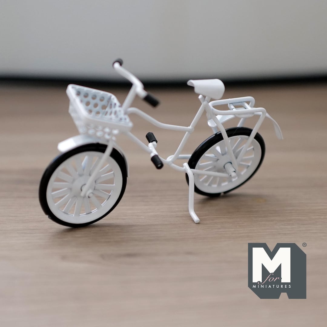1:12 Scale Miniature Kid's Bike With Basket 3-3/14 Inch Long (metal ...
