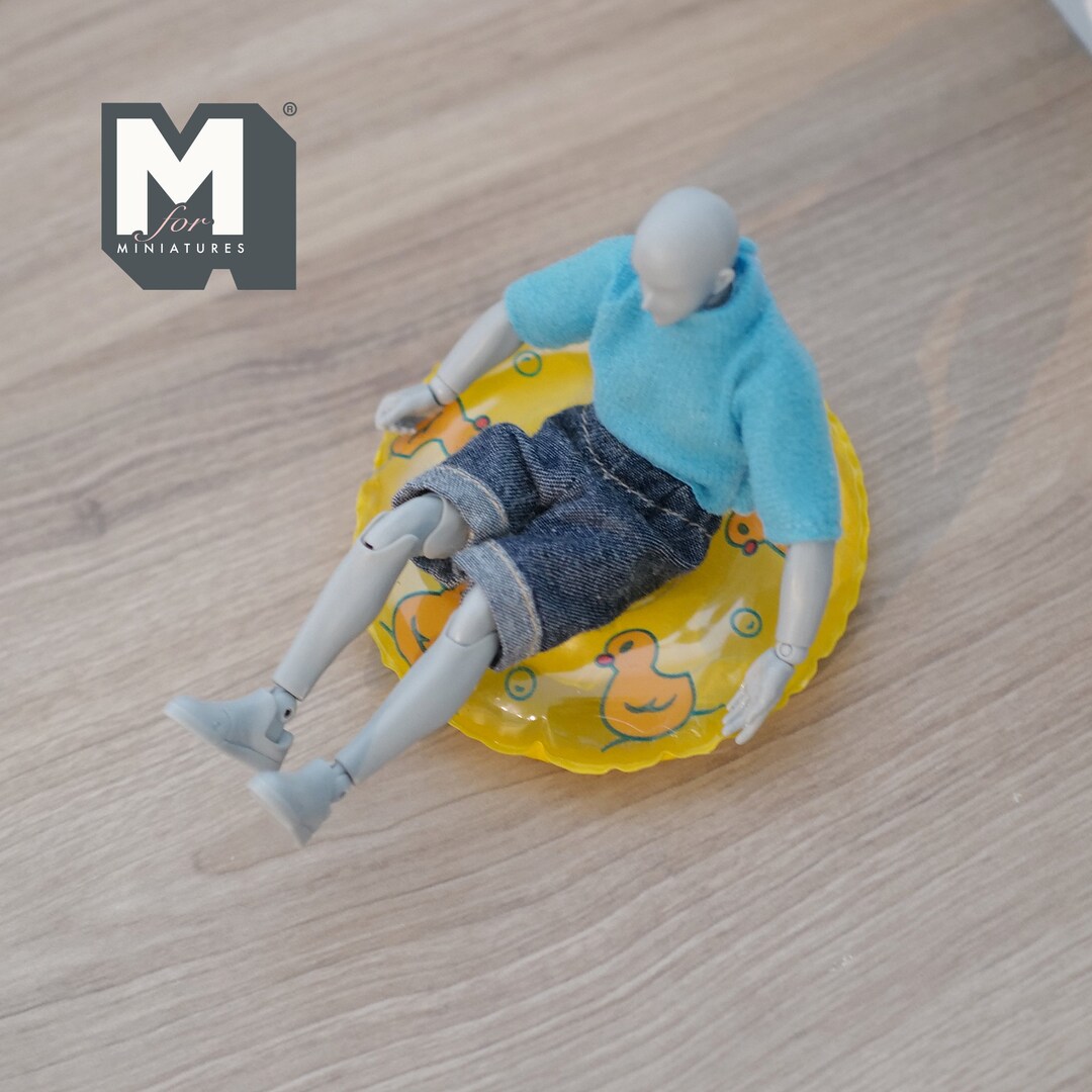Miniature Round Pool Float 1:12 Scale Dollhouse Swimming Pool Tube ...