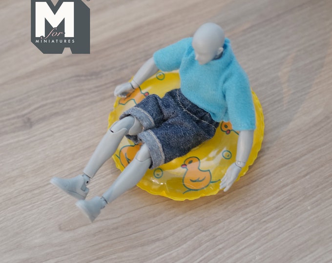 Miniature Round Pool Float 1:12 Scale Dollhouse Swimming Pool Tube ...
