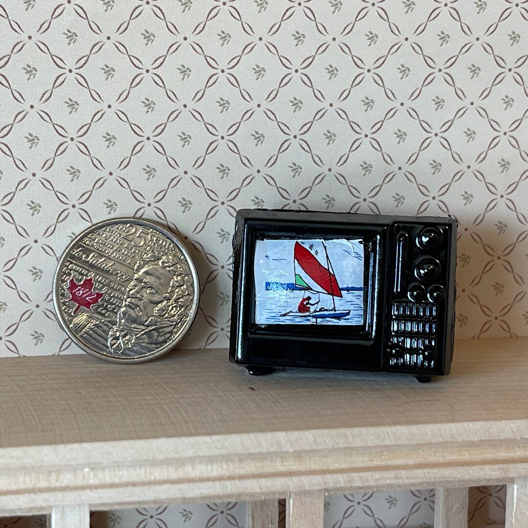 Dollhouse Small Size TV , 1:12 Scale Miniature Television (metal ...