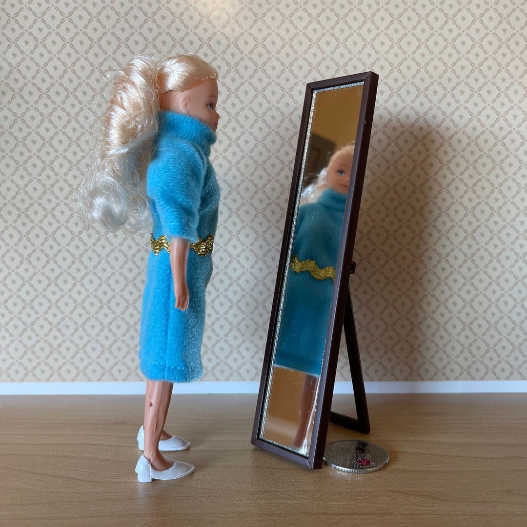 Miniature Full Length Mirror 1:12 Scale Free Standing Mirror Body ...