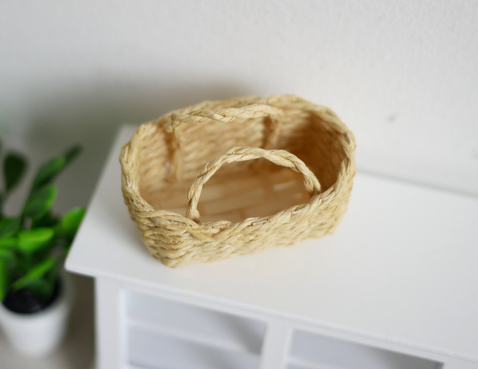 1:12 Dollhouse Supplies Miniature Rope Basket Dolls House 1 12th Scale ...