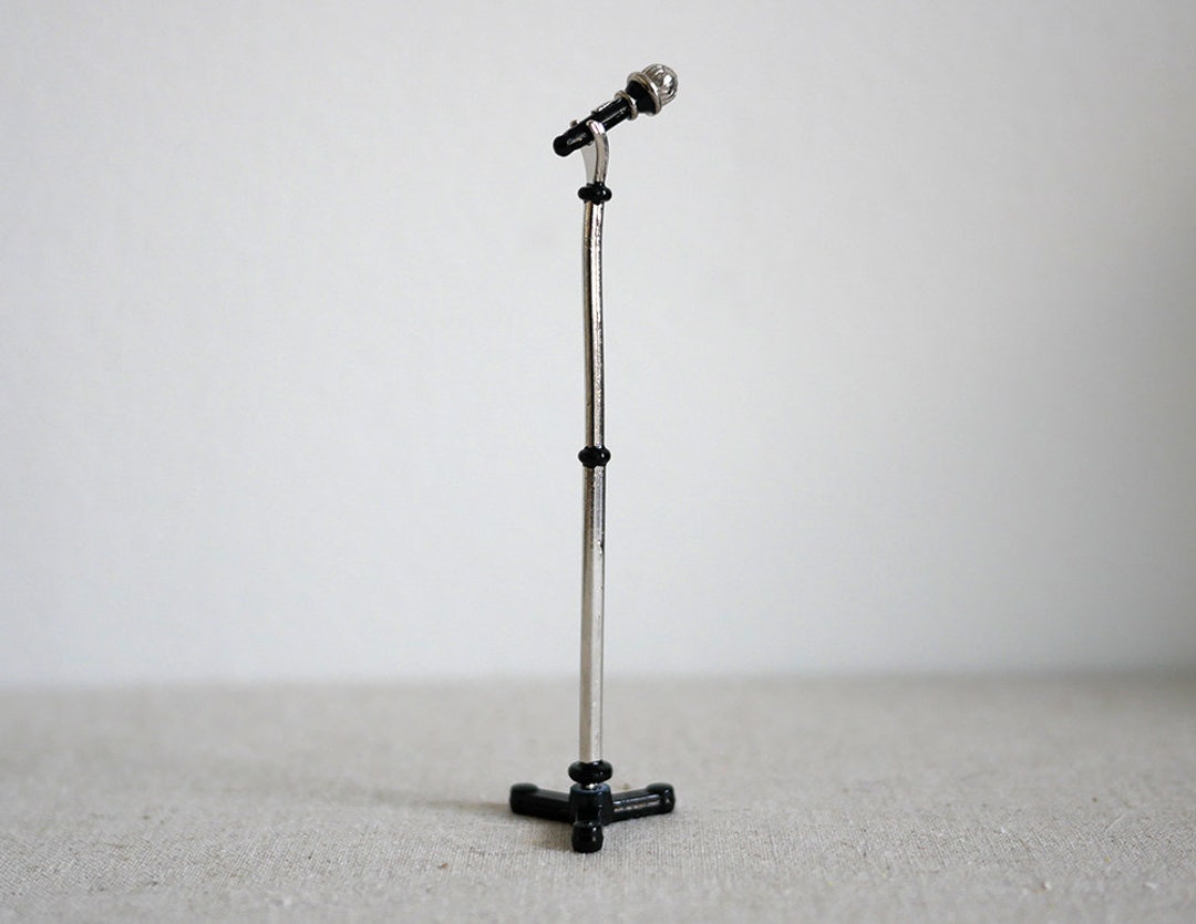 Dollhouse Miniature Microphone and Stand (black) - C028 - Etsy